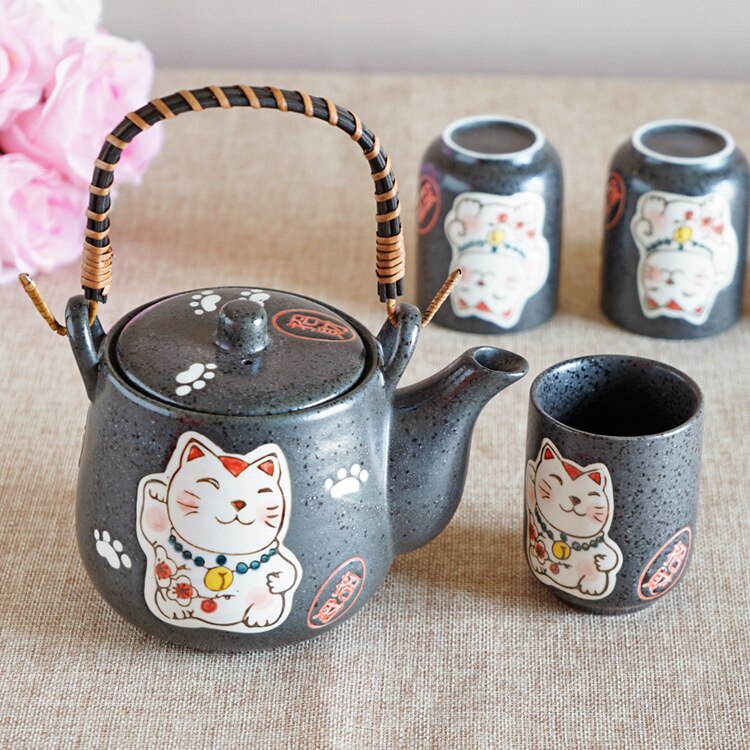 5 in 1 Plutus Cat Teapots Cute Cartoon Cups Coffee... – Grandado