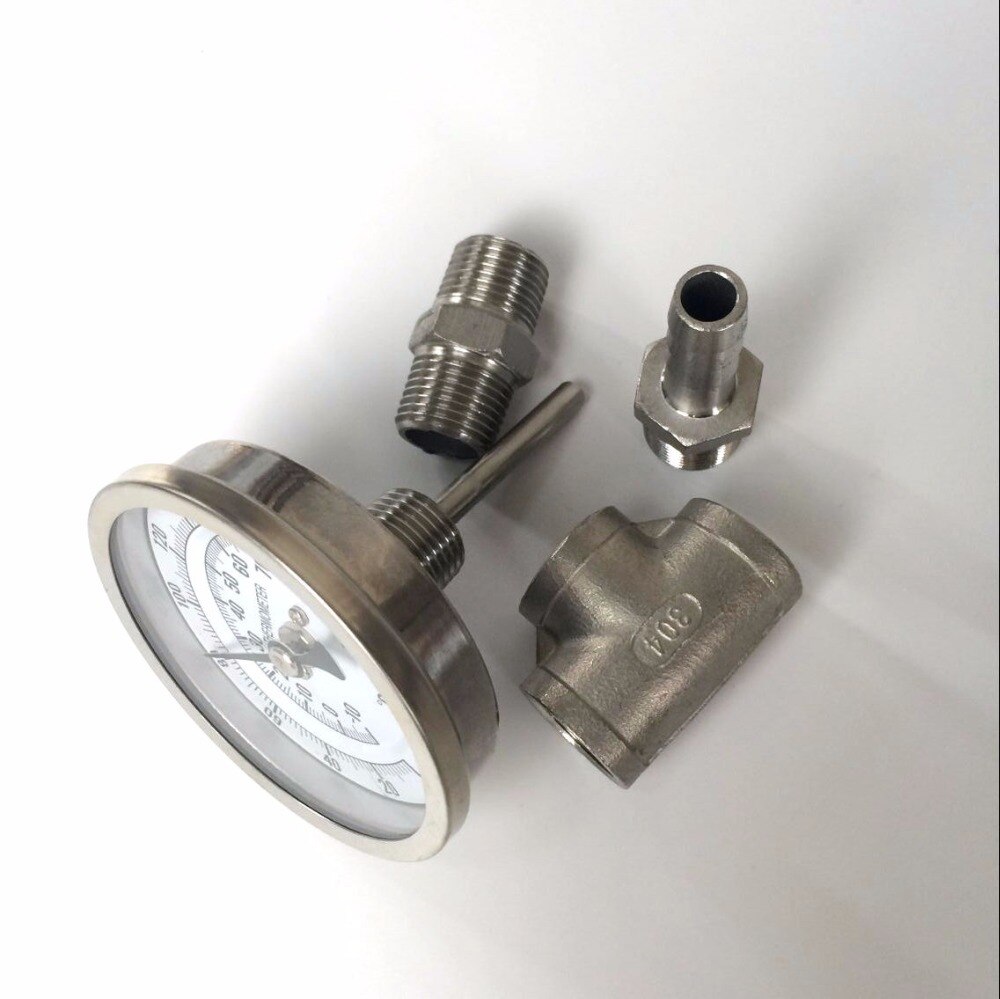 Homebrew In-line Thermometer Monitor 1/2 "NPT Tee,... – Vicedeal