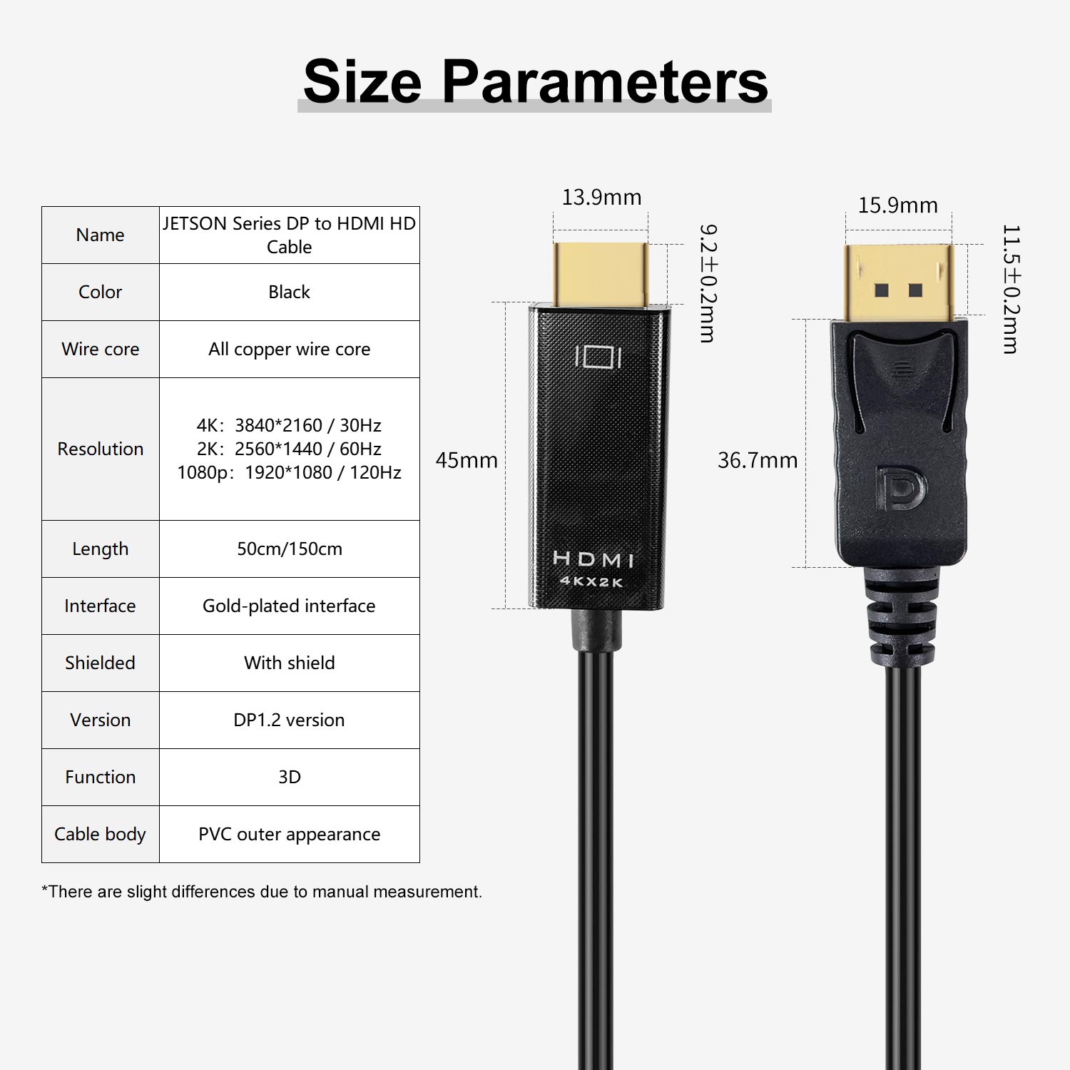 4K 30Hz DP to HDMI Cable Compatible With NVIDIA Je... – Grandado