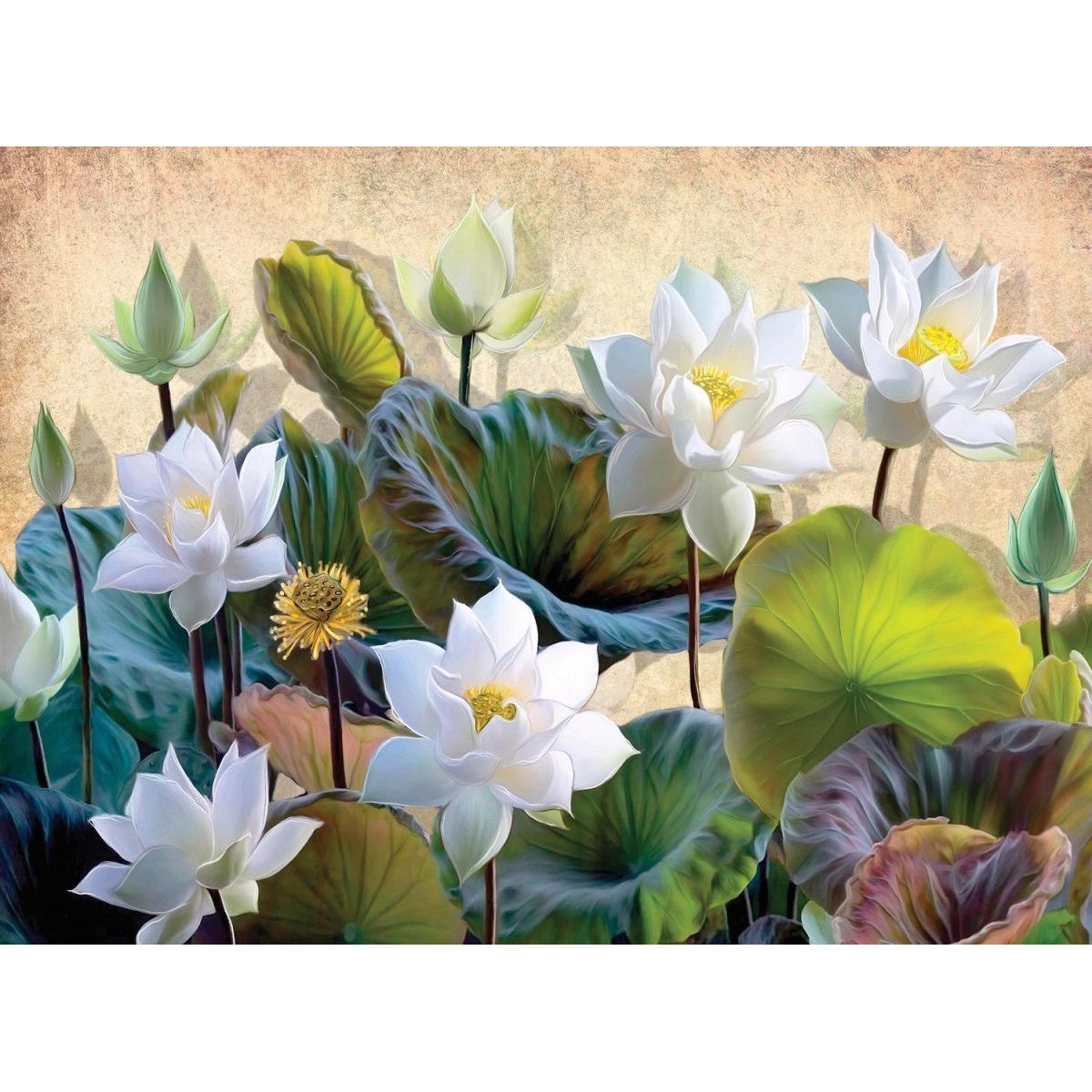 Nova Puzzle 41119 White Lotus Flowers 1000 Piece J... – Grandado