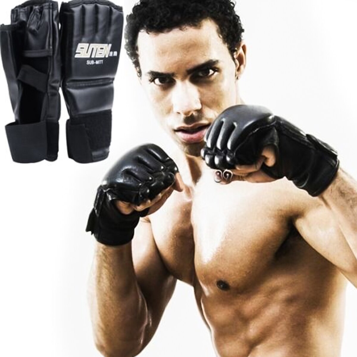 Half-finger Sparring Gloves Mitts Boxing Gloves Fi... – Vicedeal