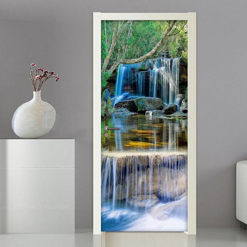 Waterfall Scenery Door Sticker Waterproof Self-Adh... – Vicedeal