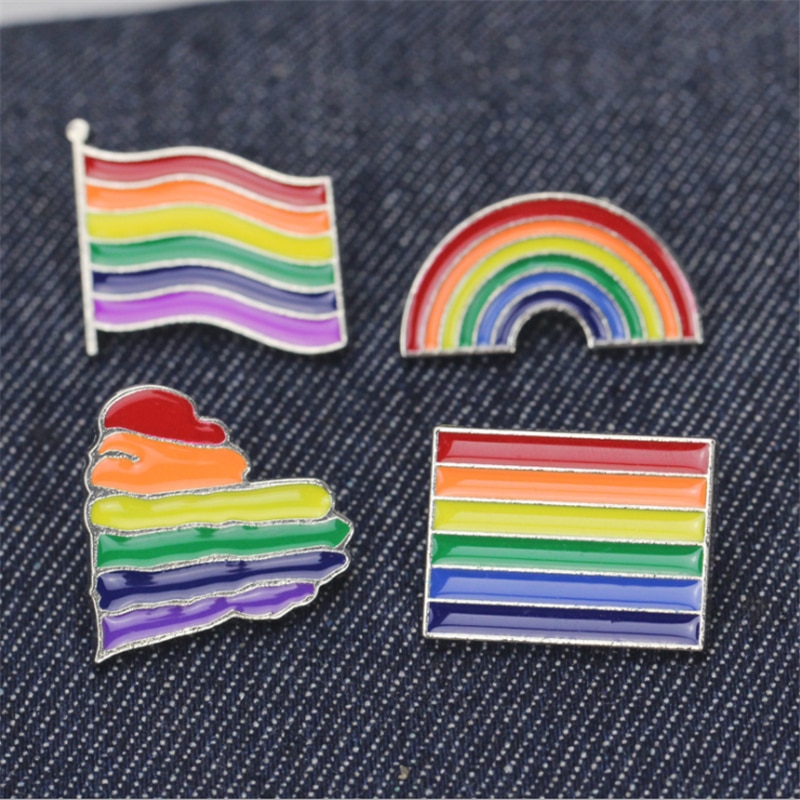 Rainbow Pins LGBT Badge Heart Finger Flag Rainbow ... – Grandado