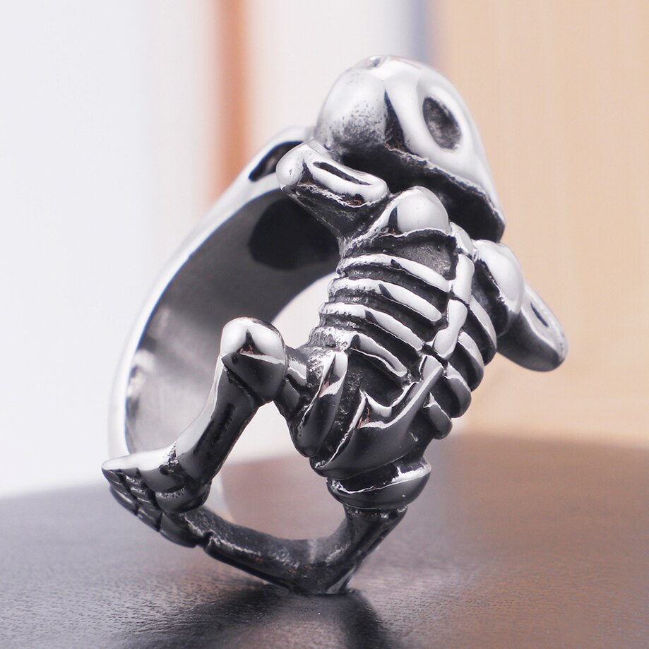 Gothic Rvs Schedel Lichaam Ringen Man Punk Rock Sk... – Vicedeal