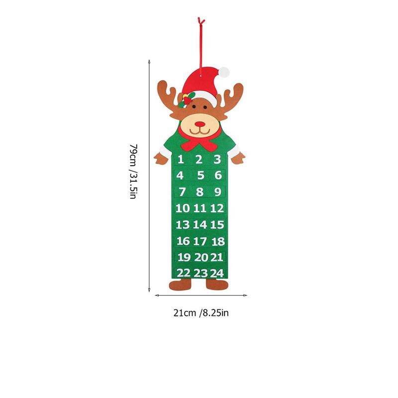 Felt Christmas Advent Calendar Hanging Christmas T... – Grandado