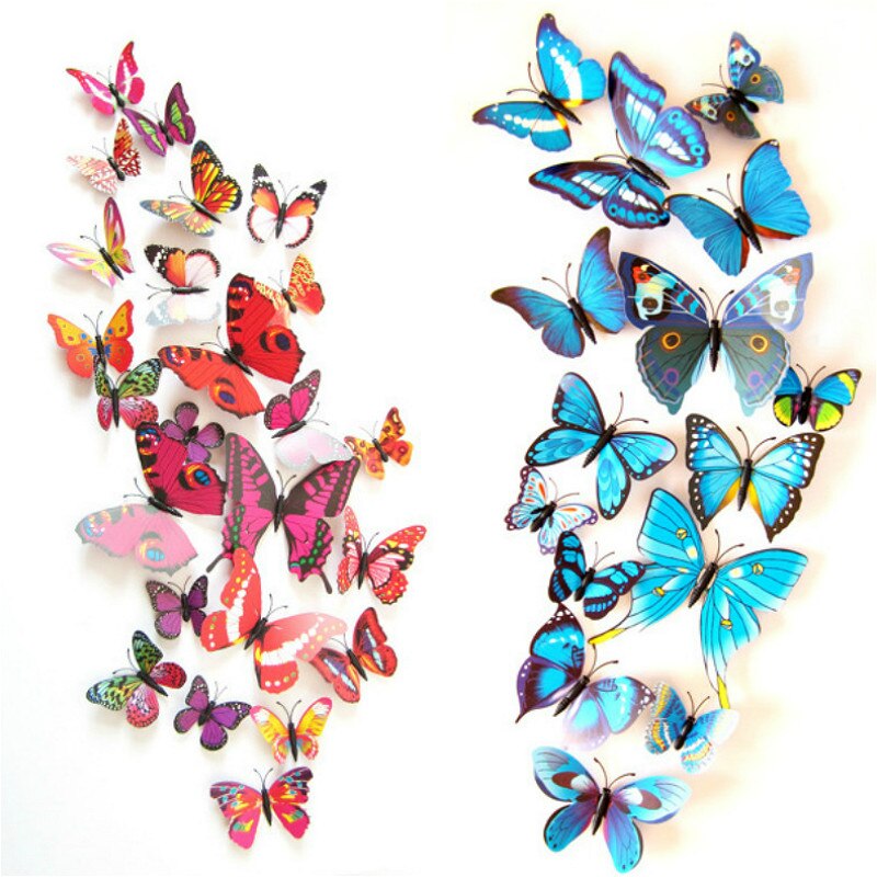 12pcs/lot Colorful Butterfly Fridge Magnets 3D But... – Vicedeal