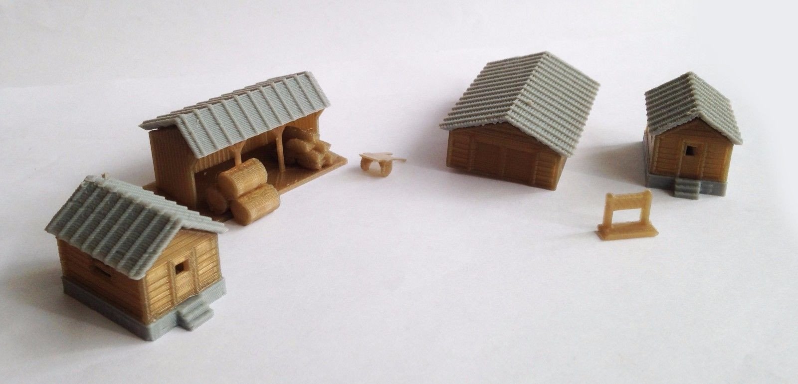 Outland Models Country Farm House Shed Cottage Set... – Grandado