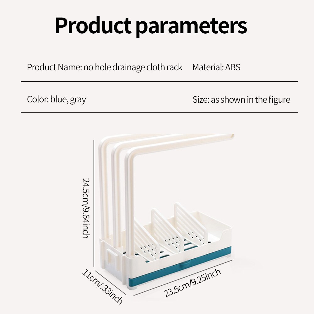 Kitchen Desktop Rag Rack Dish Cloth Holder Drainin... – Grandado