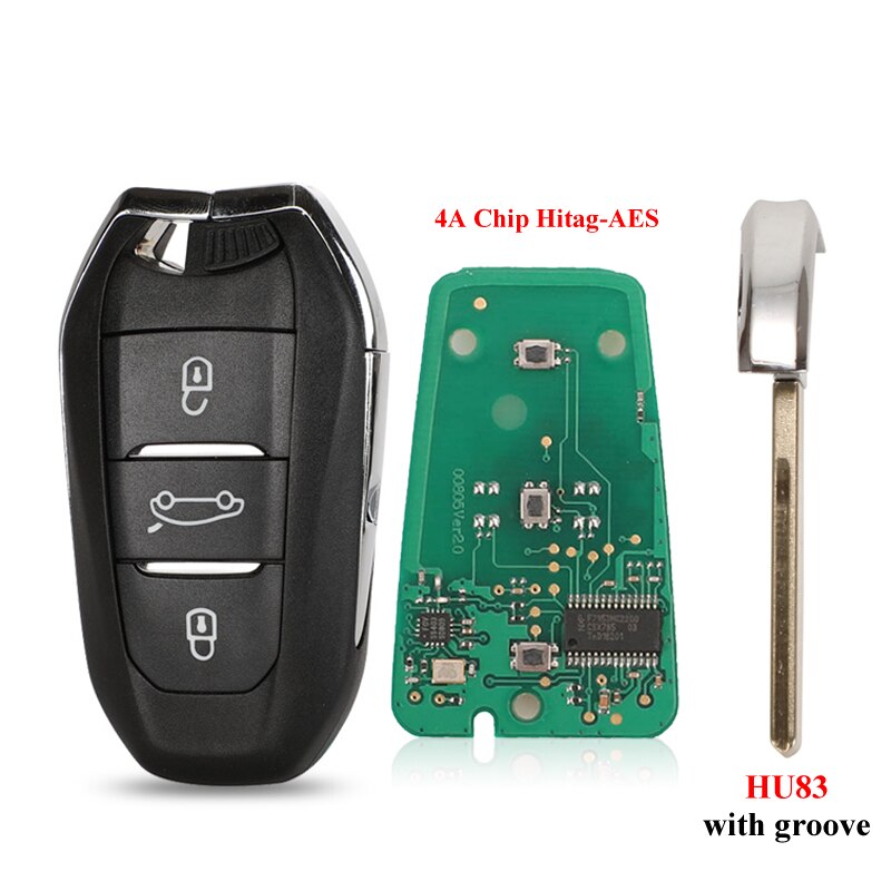 Jinyuqin HU83 Smart Key voor Peugeot 208 308 508 3... – Grandado