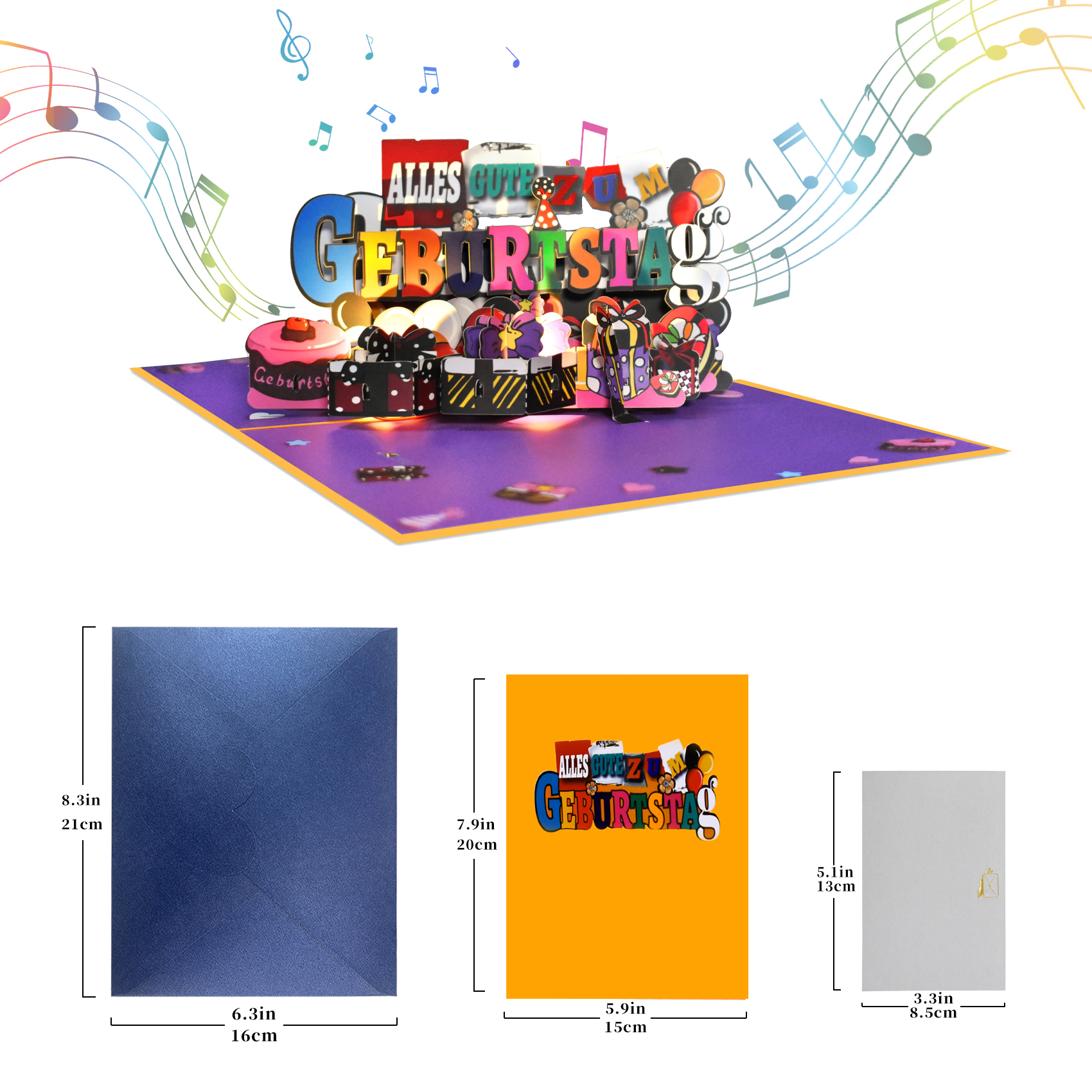 Muziek verjaardagskaart, muziek pop-up kaart voor ... – Grandado