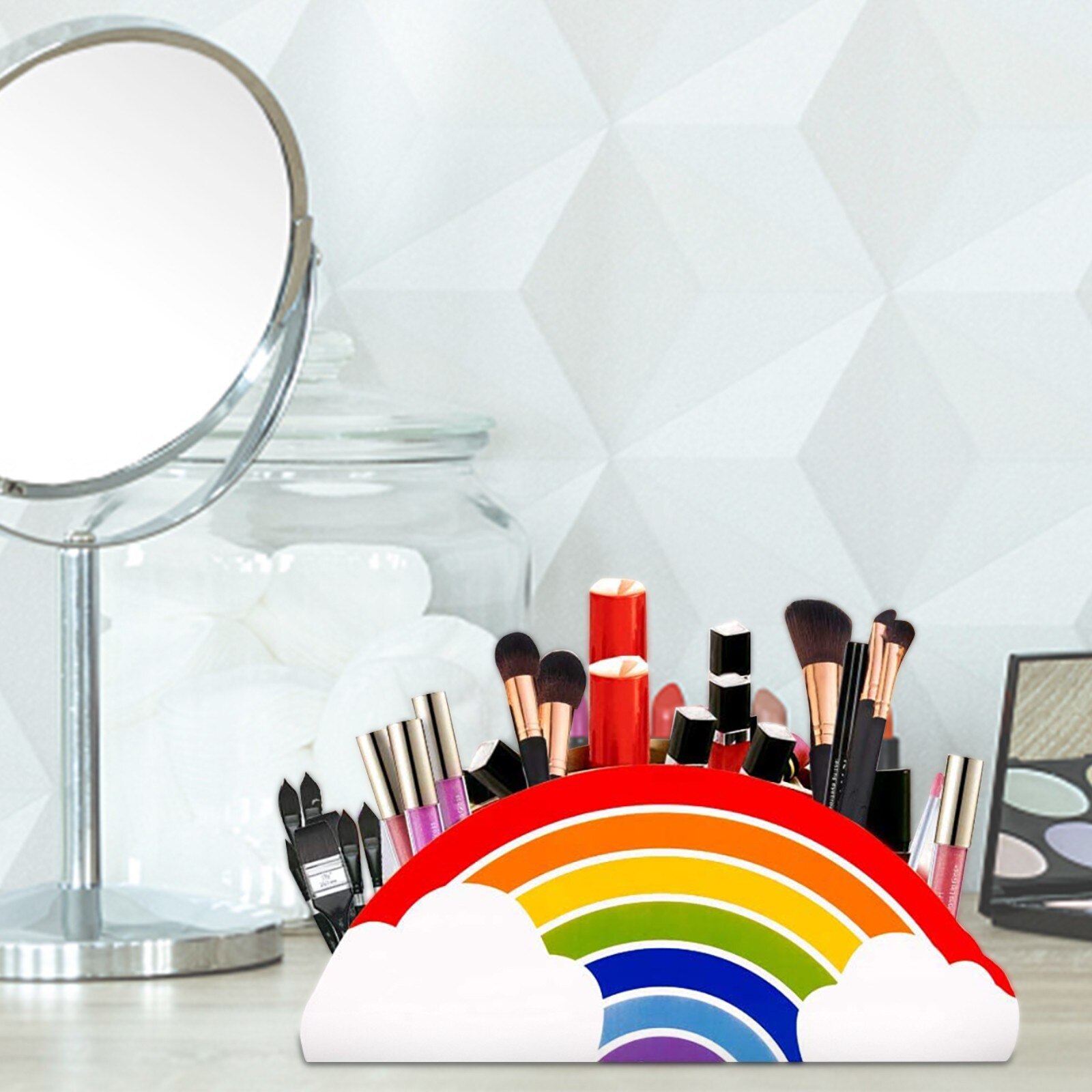 4# Wooden Pen Holder Rainbow Desktop Office Statio... – Grandado