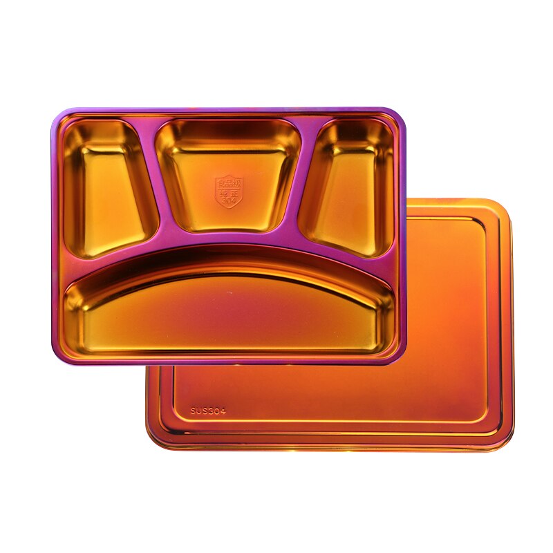 Stainless Steel Divided Dinner Tray With Steel Lid... – Grandado