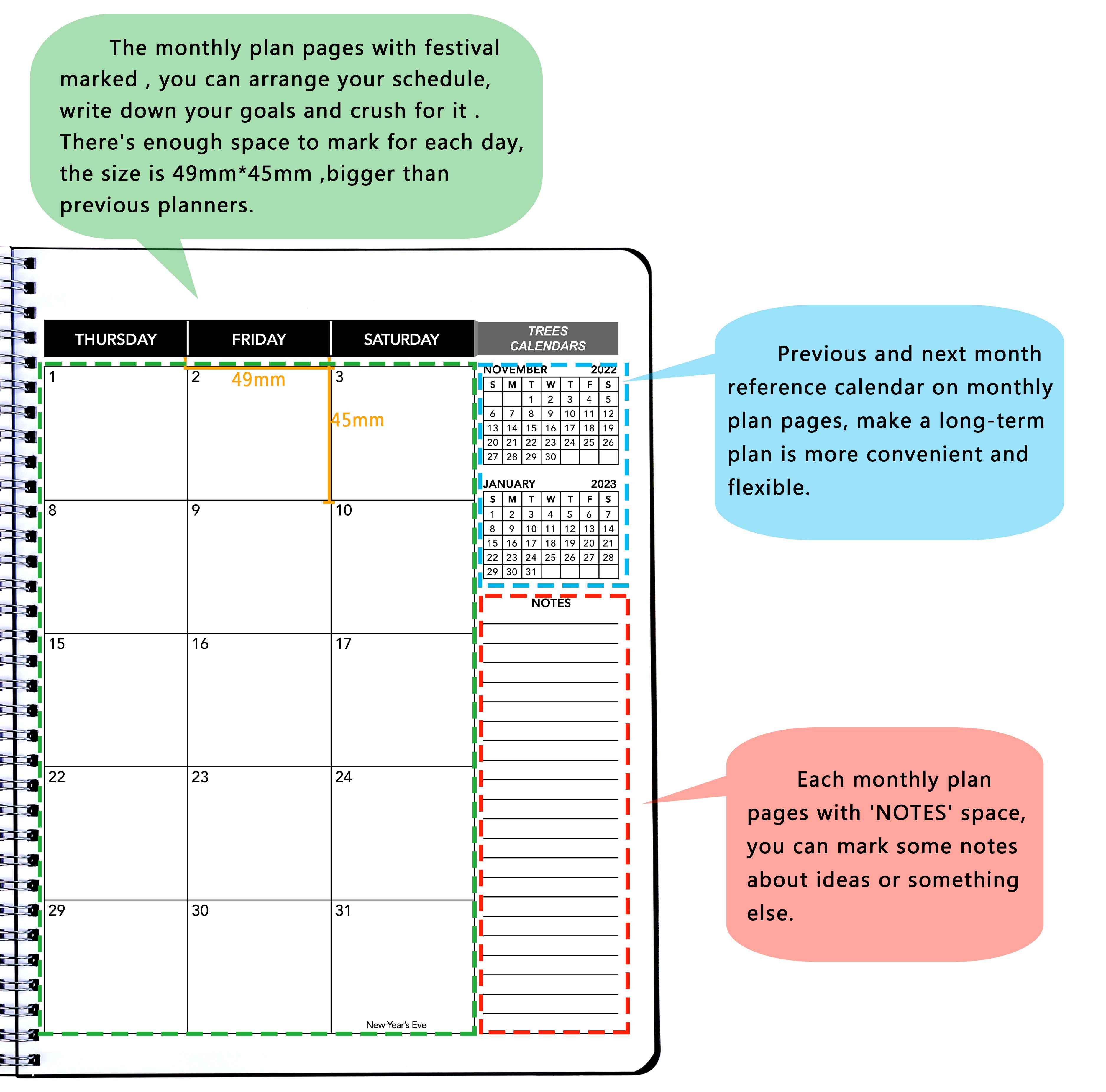 Office Planner July - June 2023 Monthly Calendar B... – Grandado