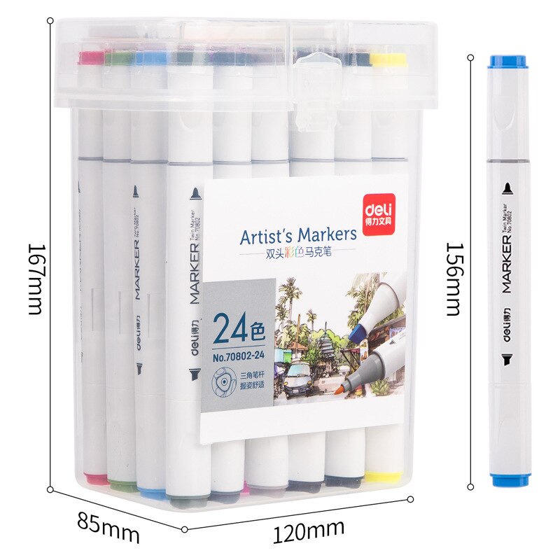 Marker Student School 12/24/36/48/60 Colors Double... – Grandado