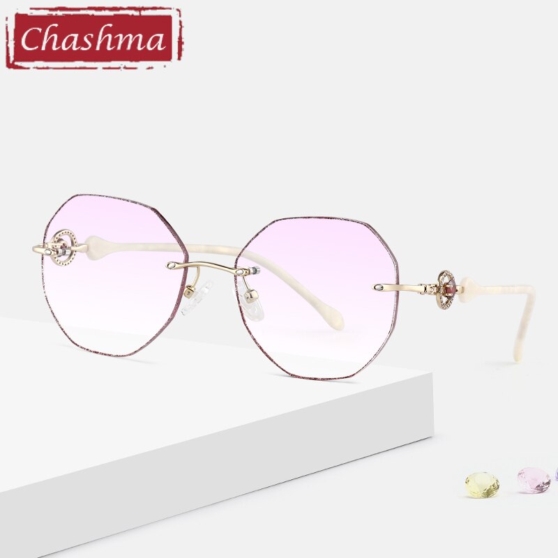 Chashma Rimless Glasses Female Eye Glasses Diamond... – Grandado