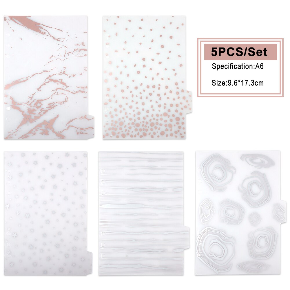 5Pcs Notebook Index Page Covers A5/A6 Colored Spir... – Grandado