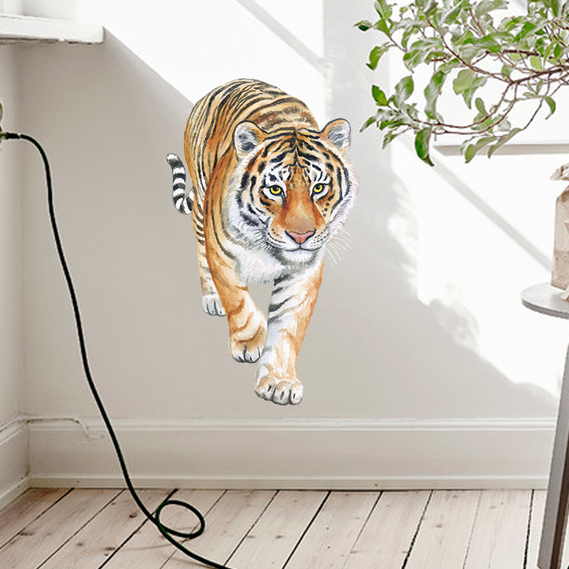 3D Tiger Animal Wall Stickers Wallpaper Kids Bedro... – Grandado