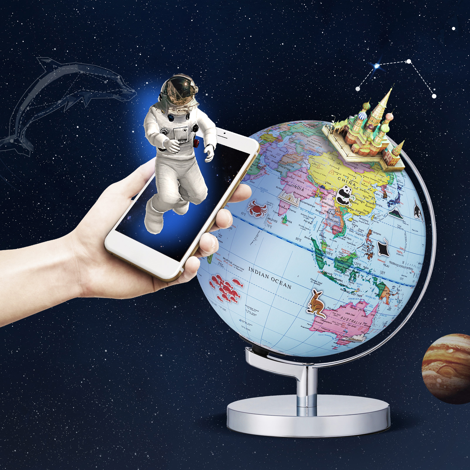 World Globe Illuminated AR Globe with Stand Educat... – Grandado