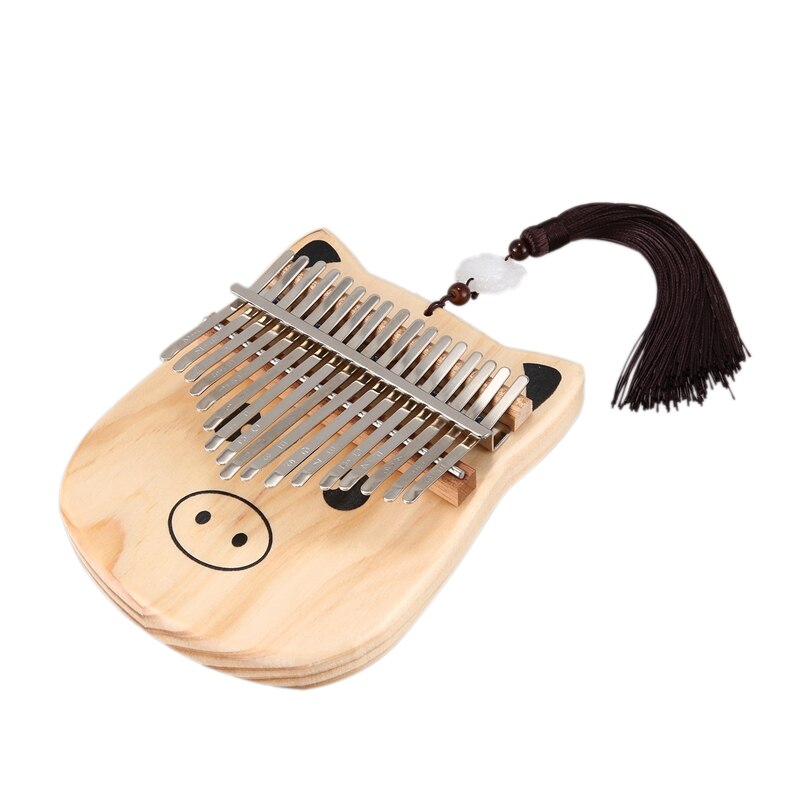 Mini Kalimba 17 Keys Thumb Piano with Tune Hammer Wood Hand Finger ...