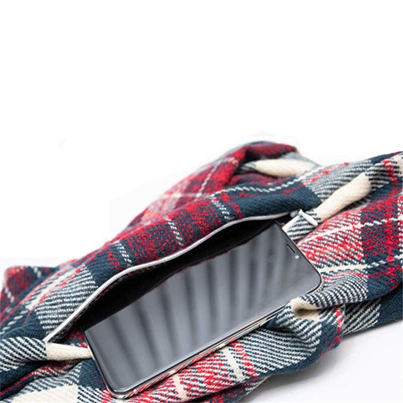 winter Knitting Plaid warm Travel Infinity scarf w... – Grandado