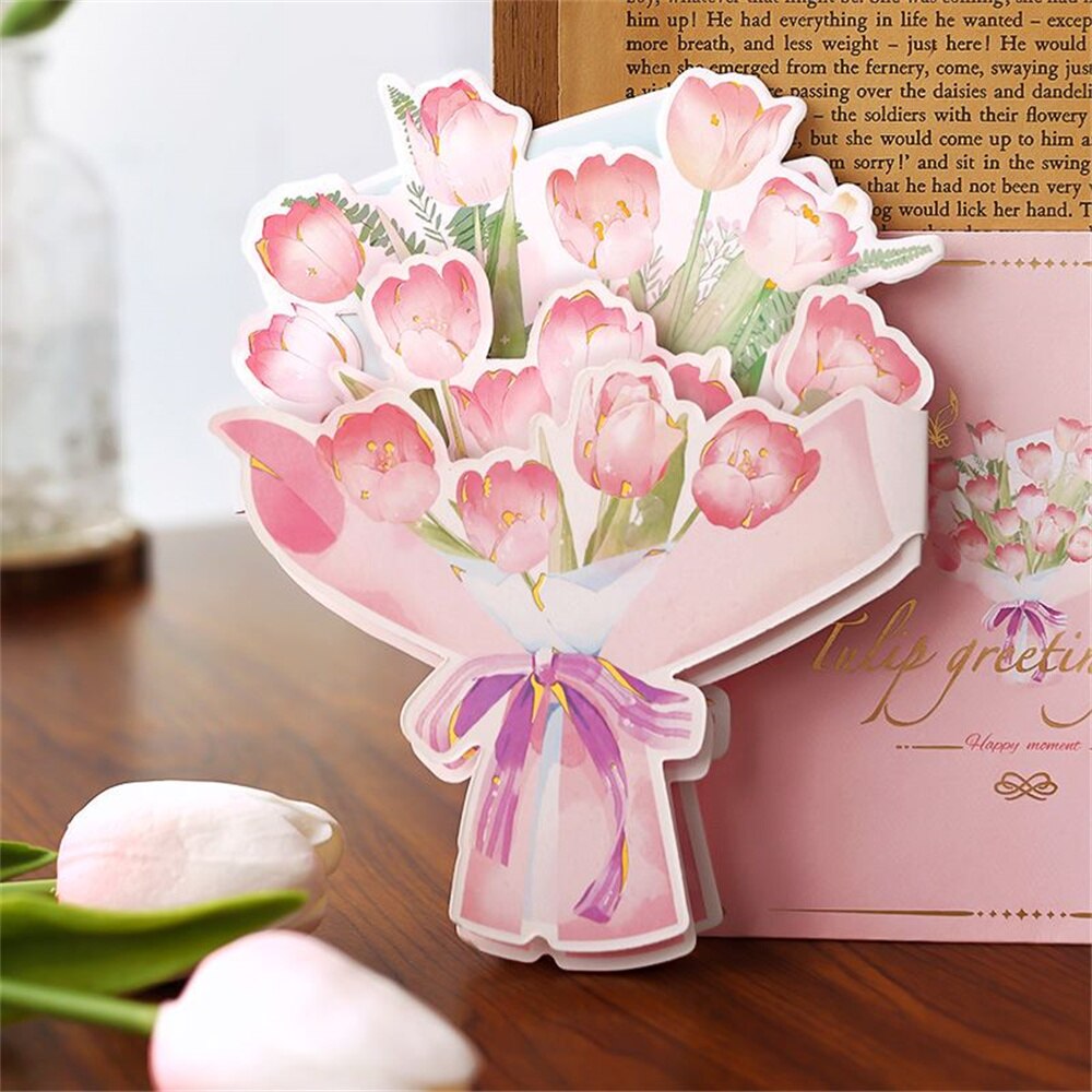 Flower Bouquet Greeting Card with Envelope Birthda... – Grandado