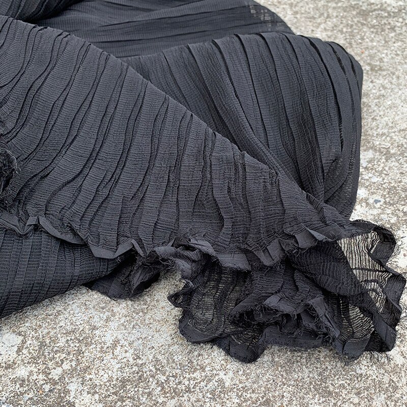 Width 62" Black Tassel Texture Pleated Organ Chiff... – Vicedeal