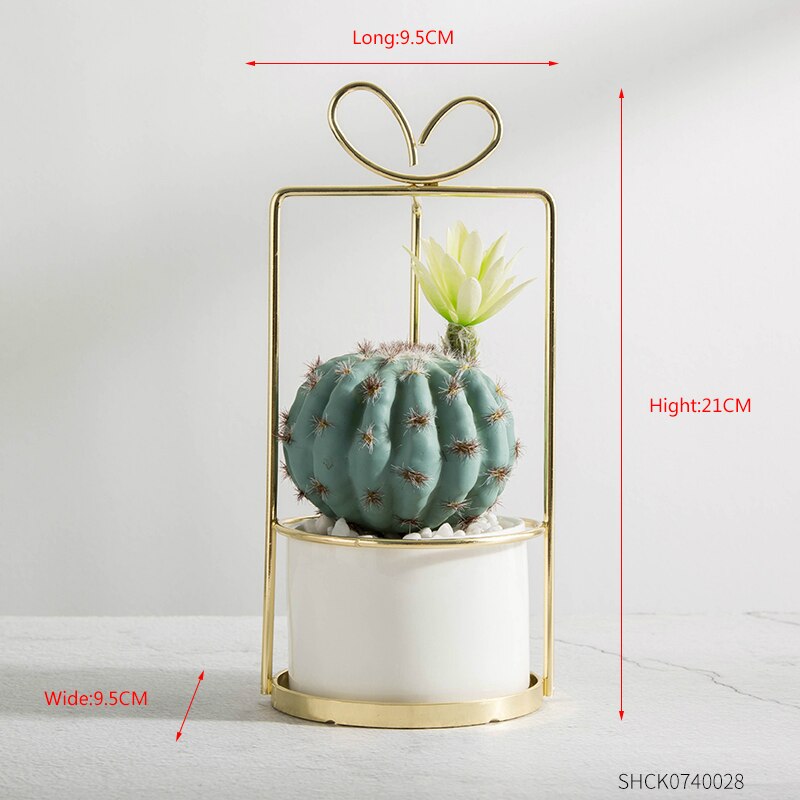 Artificial Flower Cactus Iron Flower Stand Home De... – Grandado