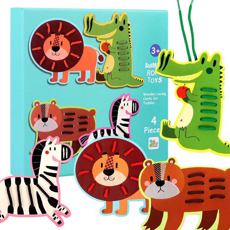 Large Fruit Animal Threading Board Children's Puzz... – Grandado