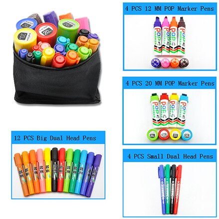 Sipa POP Markers Pens Kit for Poster, Celebration ... – Vicedeal