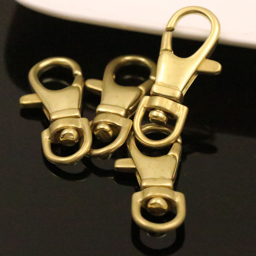 4pcs Small brass snap hooks classic swivel eye tri... – Grandado