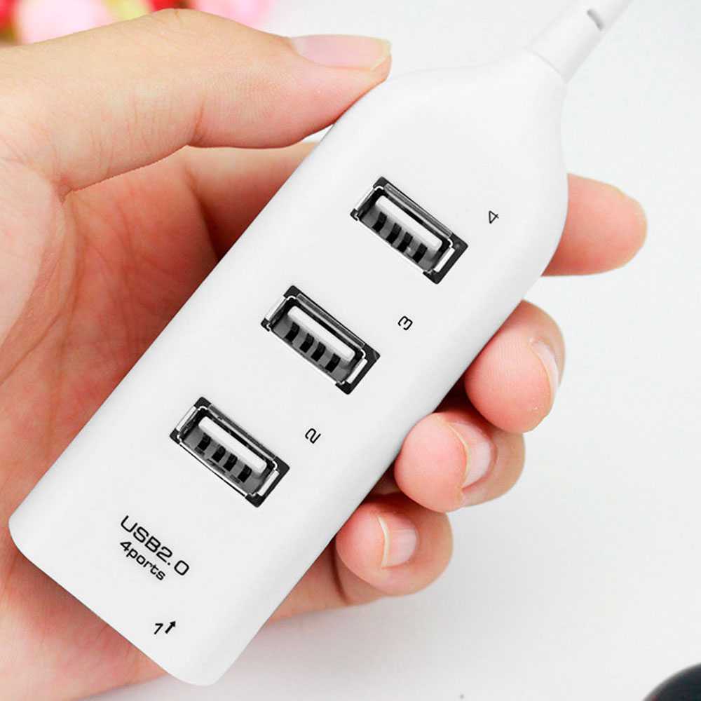 4 USB 2.0 Port Adapter Weiß Kompakt Datenübertragu... – Vicedeal