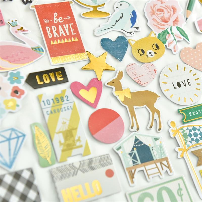 60pc Cute Animals Cardstock Die Cuts for Scrapbook... – Grandado