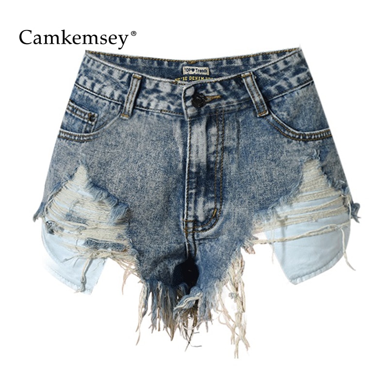 CamKemsey Hoge Taille Shorts Vrouwen Fringe Ripped... – Grandado