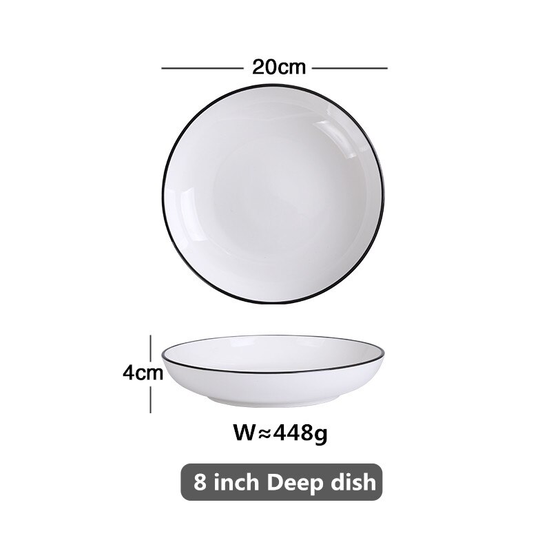 White Dinner Plate Set Ceramic Kitchen Plate Table... – Grandado