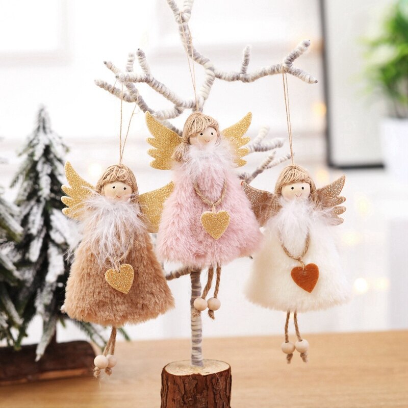 Christmas Decoration Pendant Plush Angel Wings Lov... – Grandado