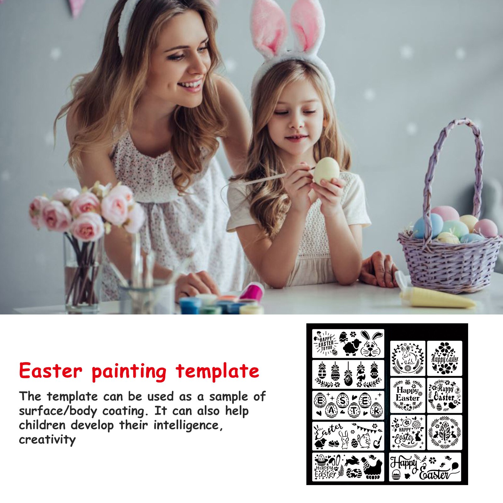 12Pcs Easter Drawing Painting Stencils Template Se... – Grandado