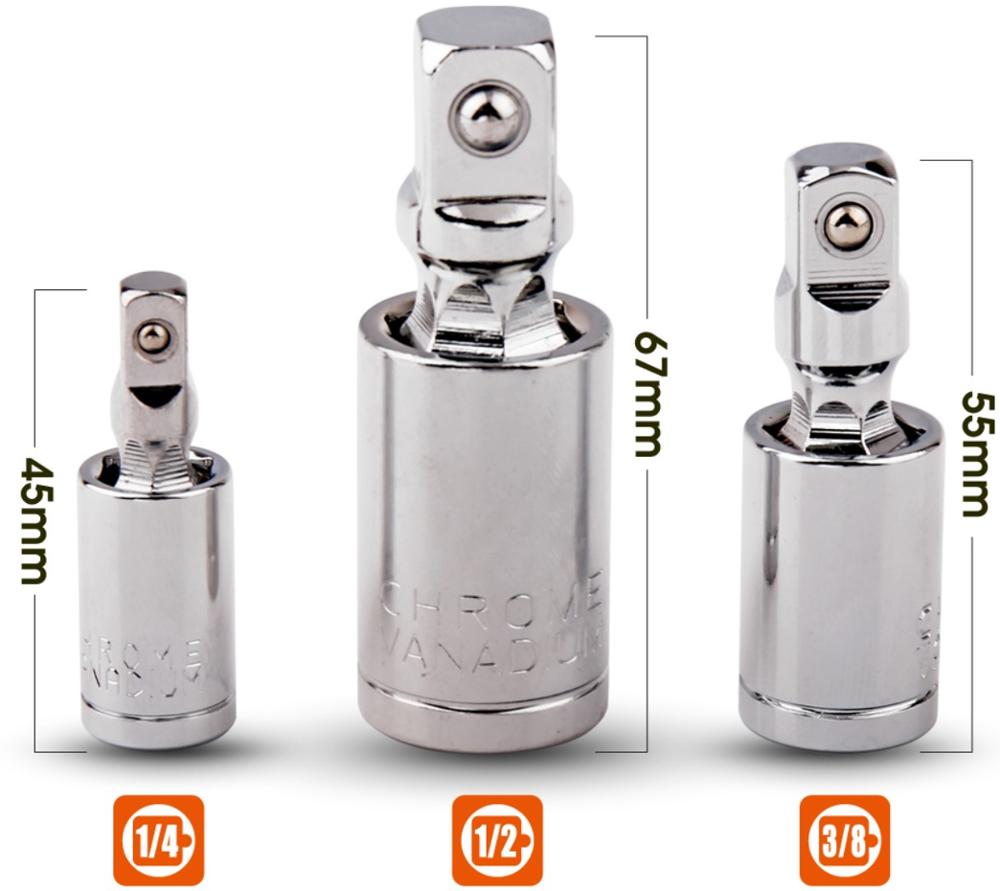 1/4" 3/8" 1/2" Universal Joint Set ... – Vicedeal