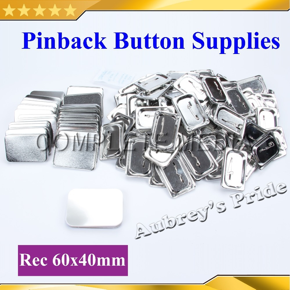 Rechthoek 40x60mm 100 Sets Pin Back Metal Button S... – Vicedeal