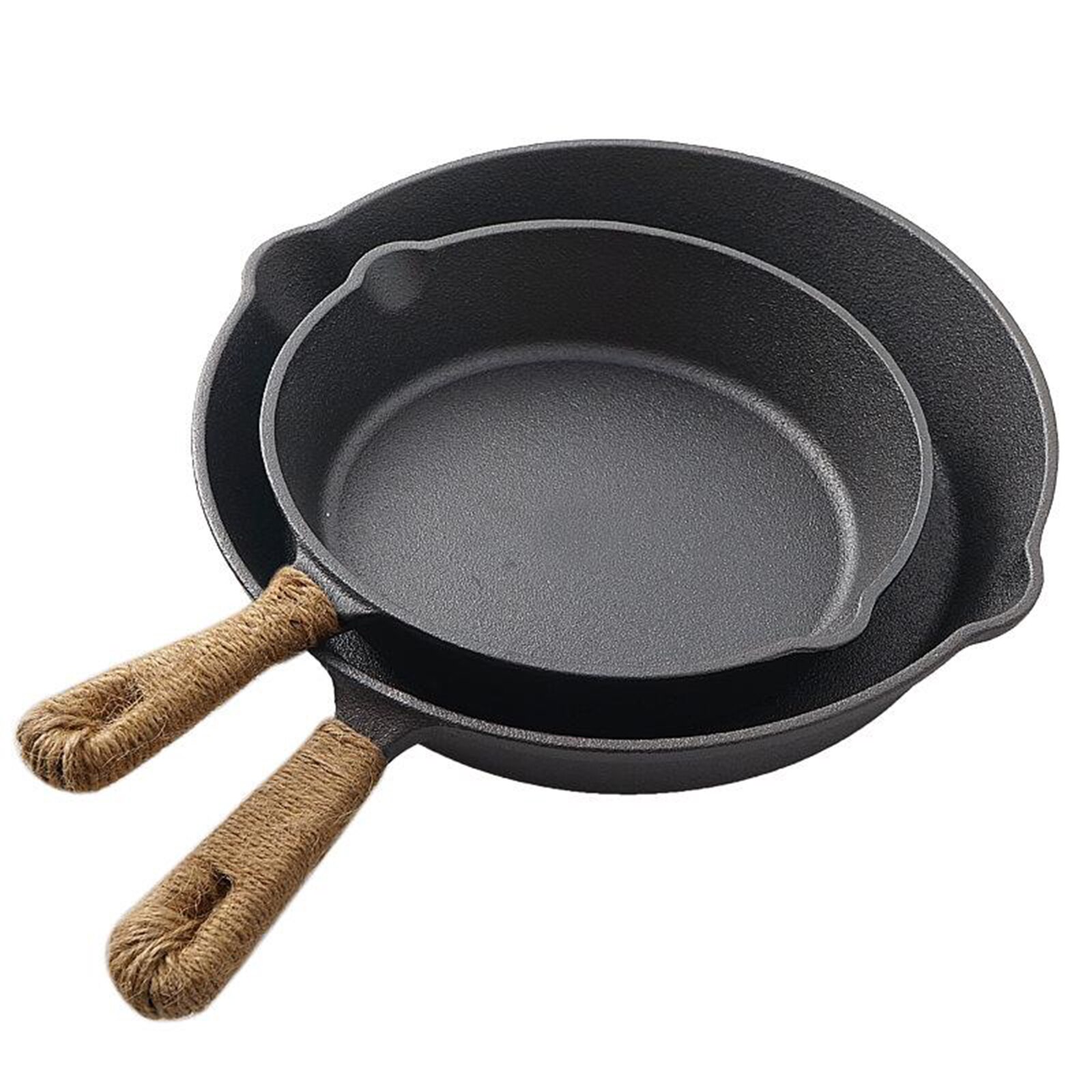 Cast Iron Skillet Round Fry Pan for Kitchen, Campi... – Grandado