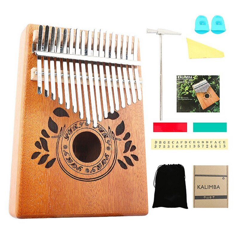 Kalimba 17 Toetsen Thumb Piano Met Tune Hamer Hout... – Vicedeal