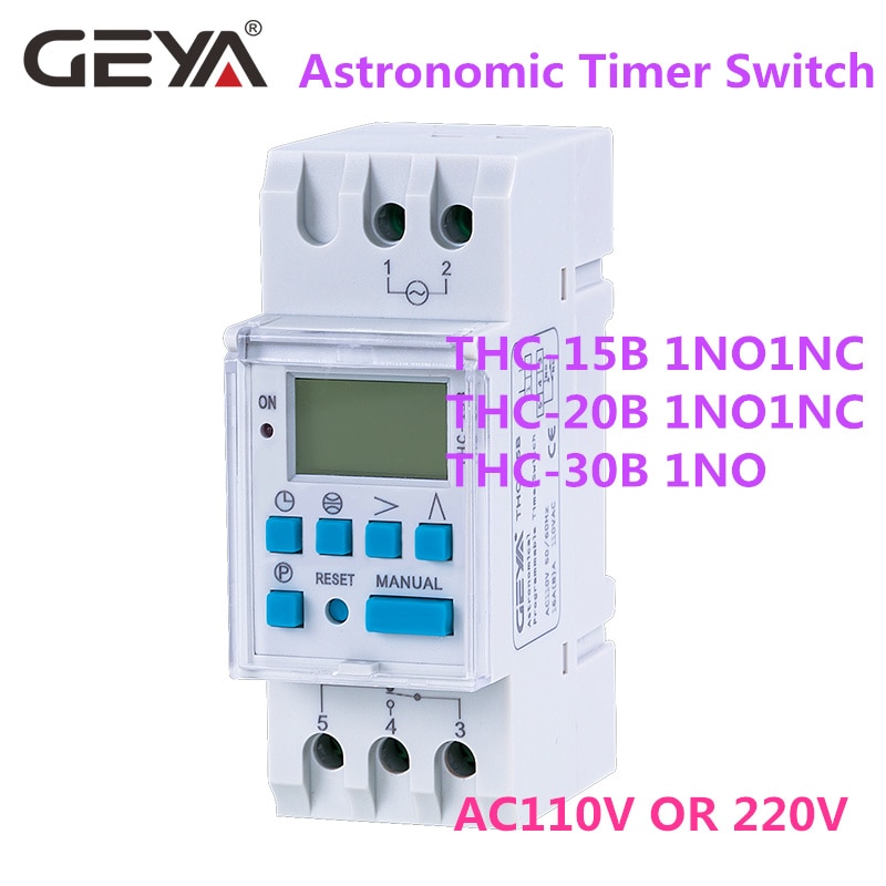 GEYA THC Astronomical Timer Switch LCD Display 16A... – Grandado GEYA THC Astronomical Timer Switch LCD Display 16A... – Grandado