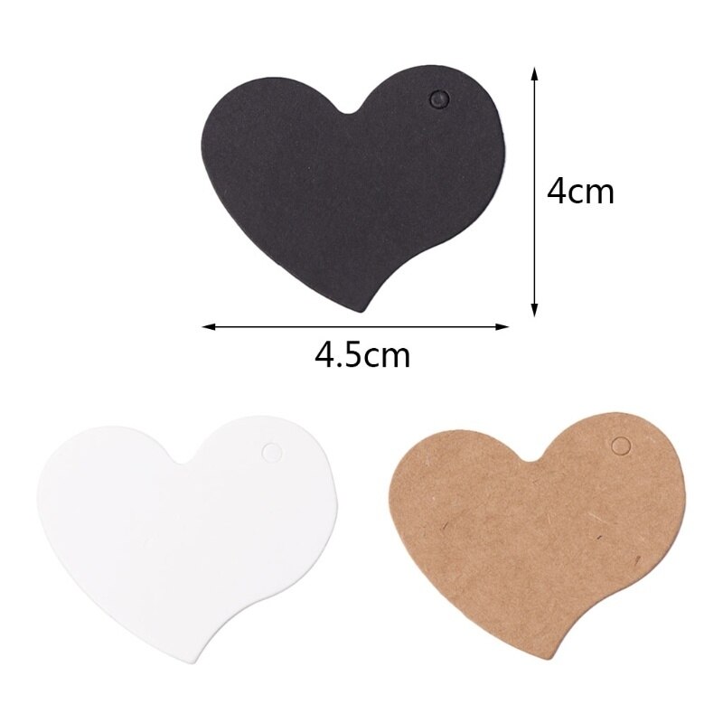 100Pcs Heart Shape Blank Kraft Paper Card Tag Labe... – Vicedeal