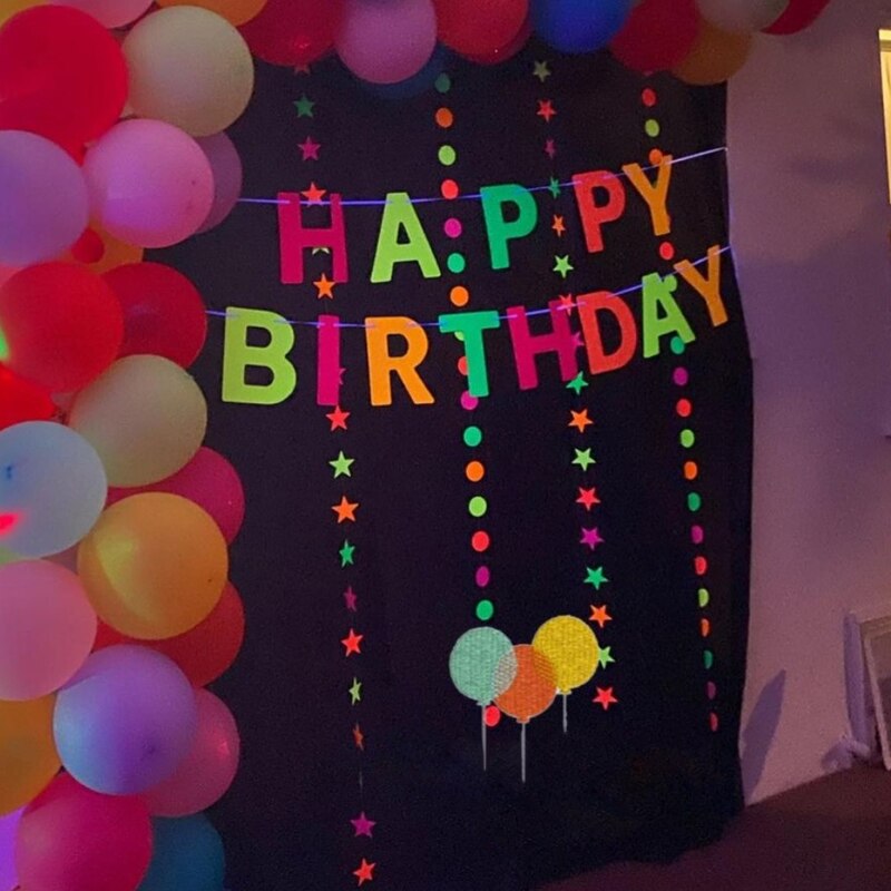 UV Glow Party Garlands Luminous Neon Streamer Blac... – Grandado