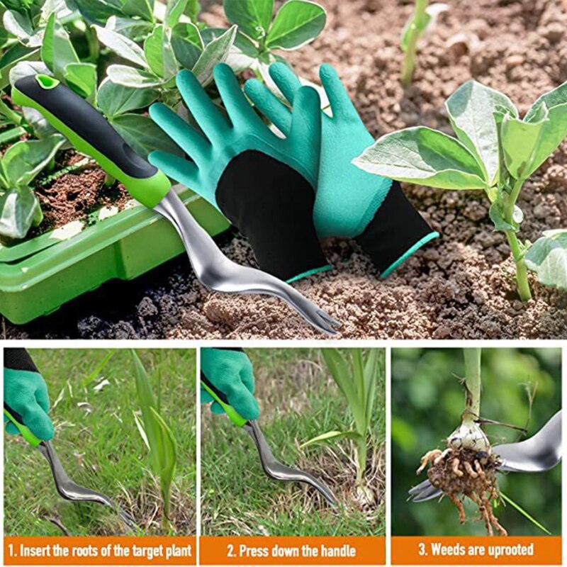 Manual Weeder Tool Manual Weeder with Gloves Dande... – Vicedeal