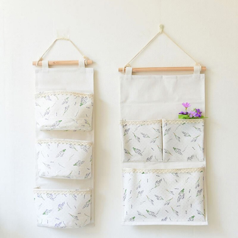 Cotton Linen Wall Hanging Storage Bags Organizer T... – Vicedeal