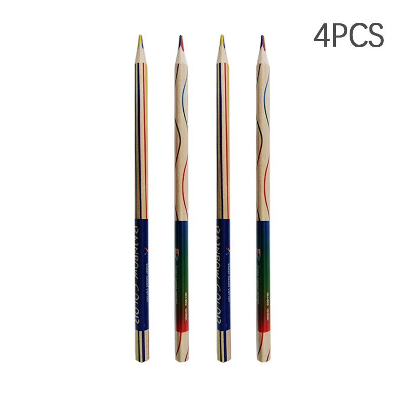 4 unids/lote 4 en 1 arco iris lápices de madera de... – Grandado
