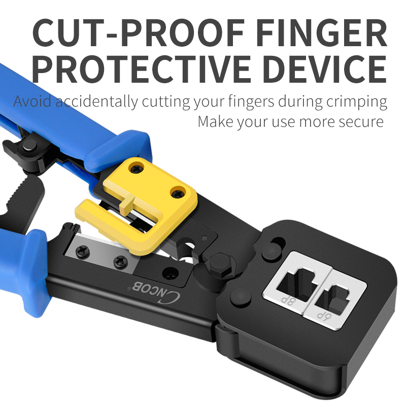 RJ45 Cable Crimper Tool Pass Through Cat5 Cat5e Ca... – Vicedeal