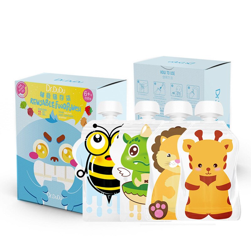 8pcs Double Zipper Baby Food Storage Pouch BPA-Fre... – Grandado