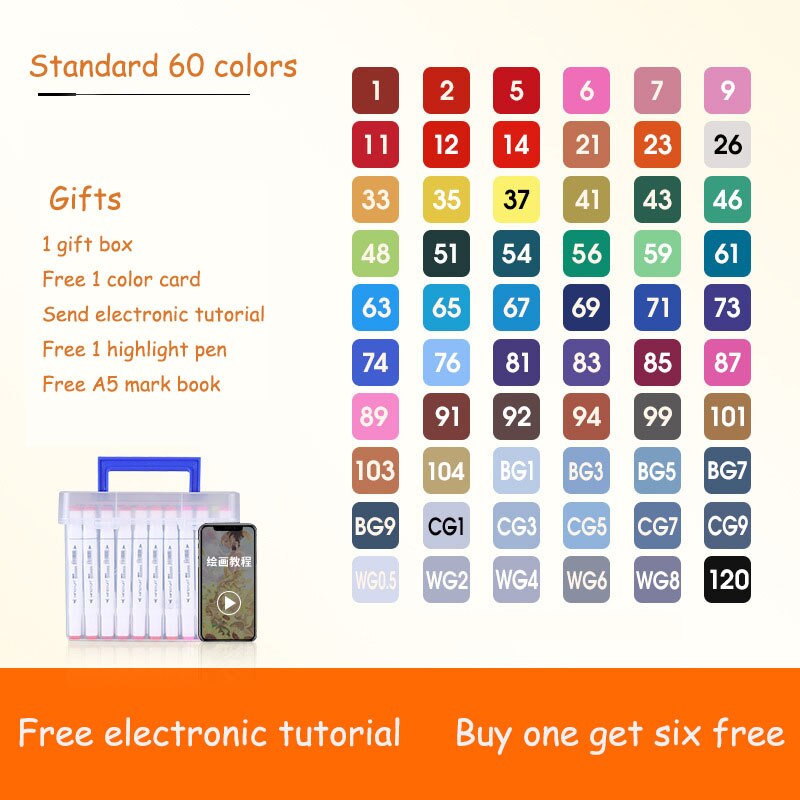 Markers Marker pen 12/24/36/48/72/100 colors for s... – Grandado