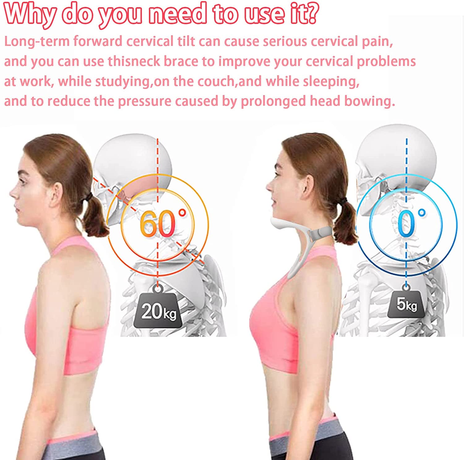 Cervical Brace Cervical Traction Device for Relief... – Grandado Cervical Brace Cervical Traction Device for Relief... – Grandado